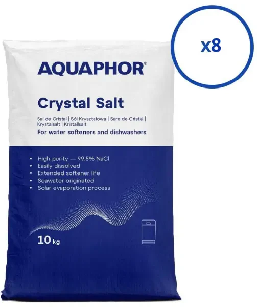 AQUAPHOR Crystal Salt for Dishwashers and Water Softeners - 8 x 10kg ...