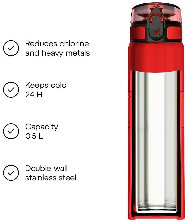AQUAPHOR Filter Bottle City Cool - Red 500ml - Aquaphor